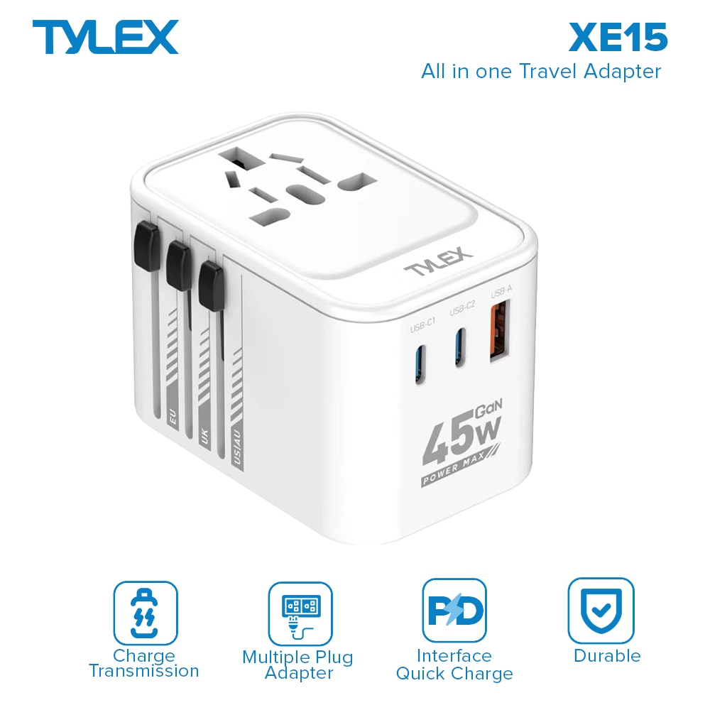 TYLEX XE15 Universal Power Adapter International All in One Worldwide ...
