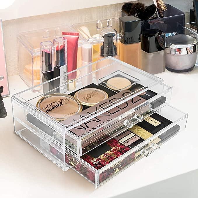 Acrylic Desktop Jewelry Lipstick Storage Box Makeup Organizer with ...