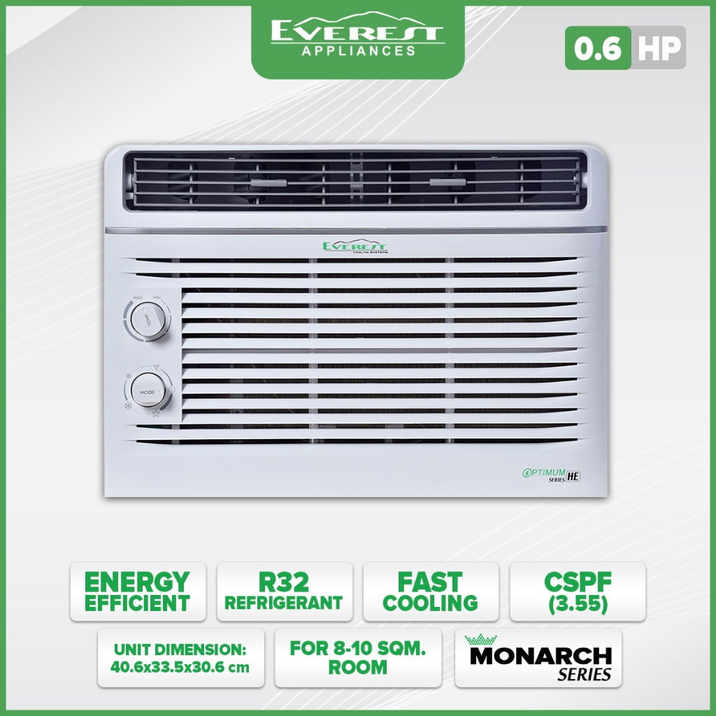 EVEREST 0.6HP Non Inverter Window Type Aircon/ Wide Airflow Design ...