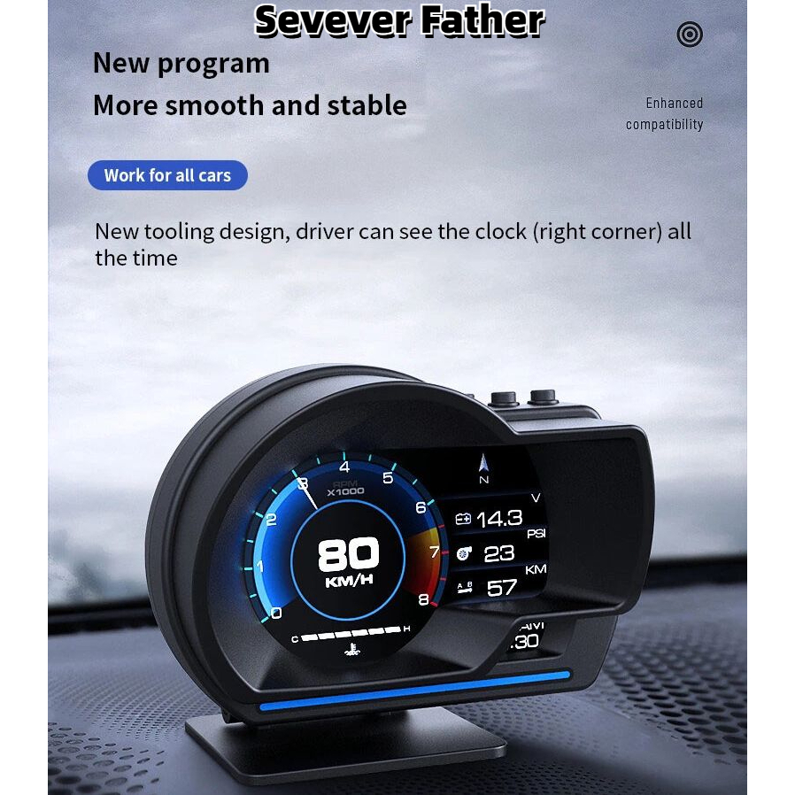 OBD+GPS Speedometer Dual System Head Up Display Car HUD Gauge Digital ...