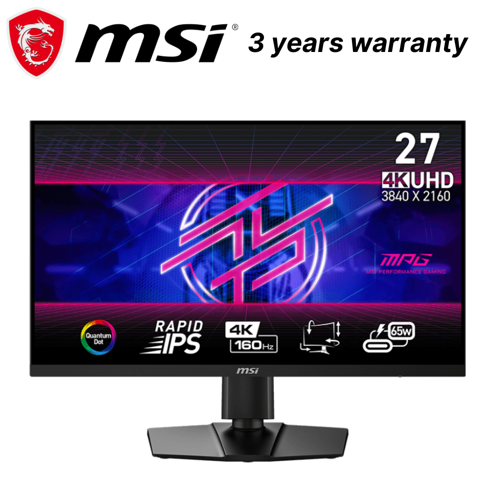 MSI Gaming Monitor 27" (3840 x 2160 UHD) / 160Hz / Rapid IPS / 0.5ms ...