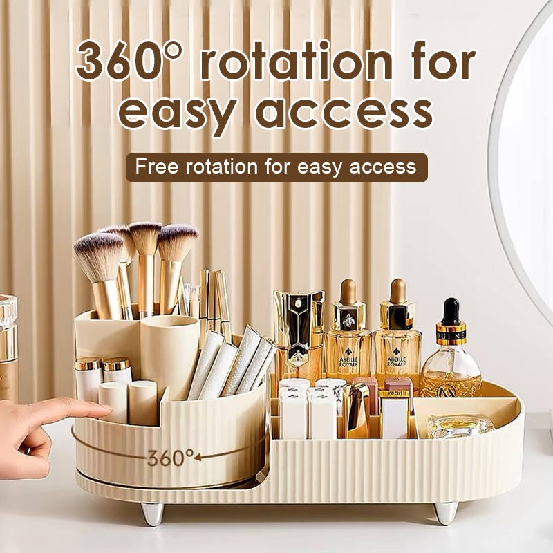 360 ° Rotating Cosmetic Storage Box Large Capacity Storage Cosmetic ...