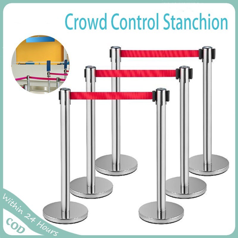 Crowd Control Stanchion Barrier,with 2 m-3m Red-Blue Retractable Belt ...