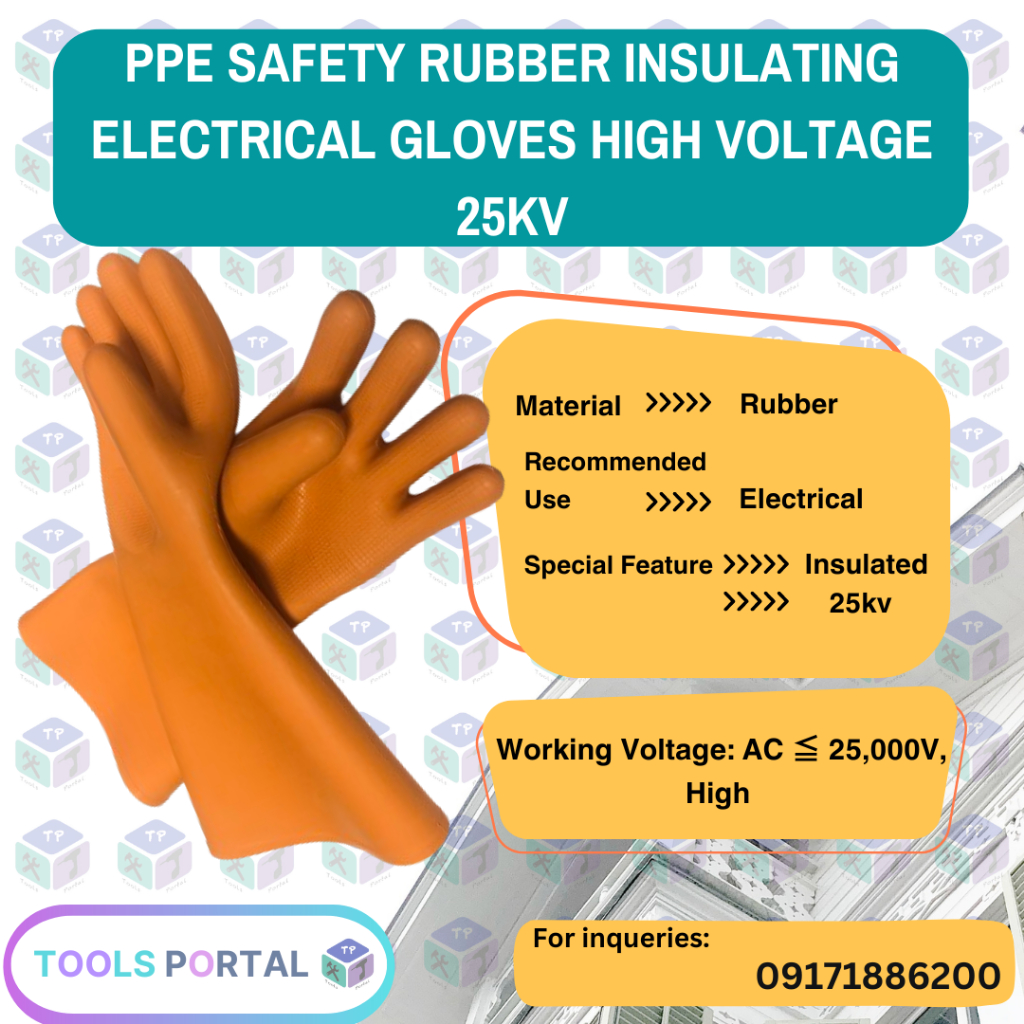 25kv High Voltage PPE Safety Rubber Insulating Electrical Gloves ...
