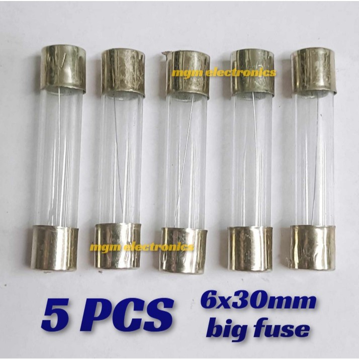 5PCS FUSE, QUICK BLOW GLASS FUSE 6X30MM 250V BIG FUSE | Shopee Philippines