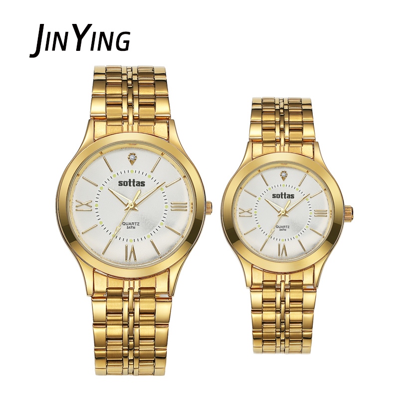 Luxurious Couple Watch Waterproof Original With Box Gold Relo Couple ...