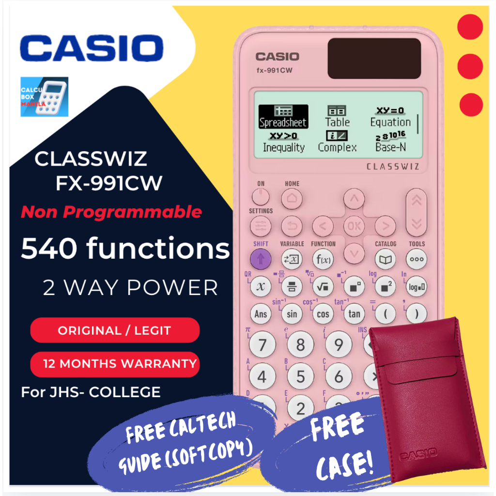 CASIO FX991CW CLASSWIZ SCIENTIFIC CALCULATOR (PINK) LEGIT WITH 12 ...