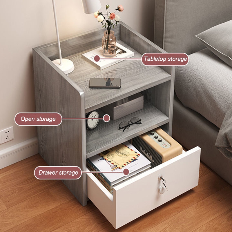 Nordic Modern Bedside Table With Lock Mini Simple Side Table Hotel ...