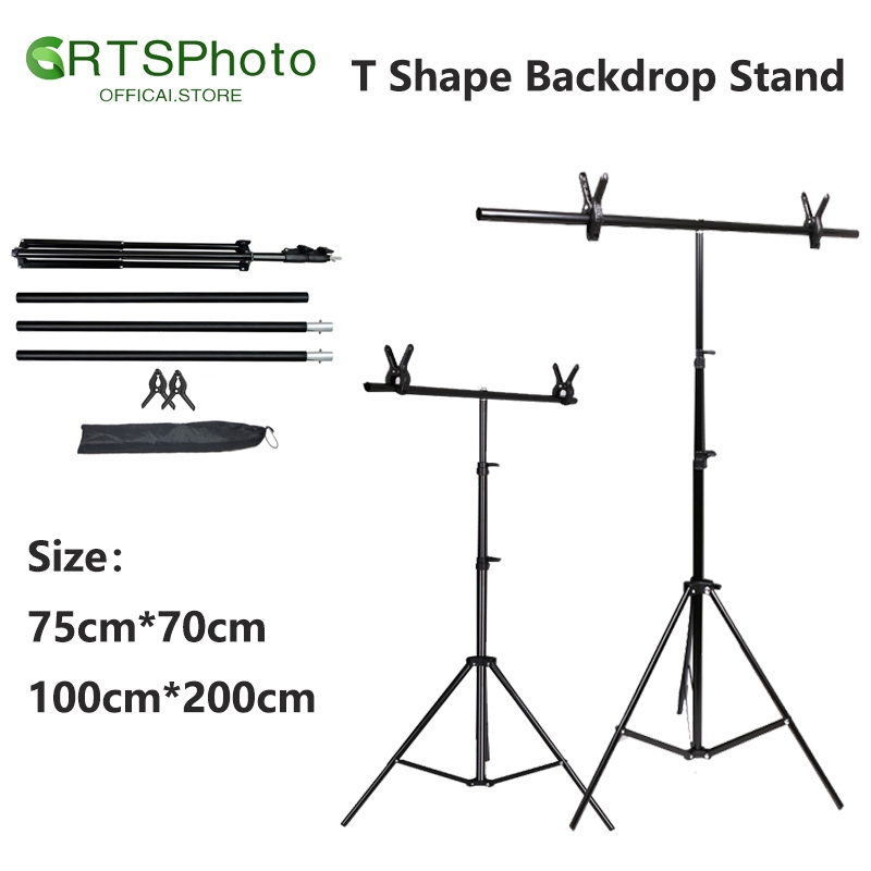 T Shape Backdrop Stand 1m x 2 m/75cm*70cmPortable Photo Background ...