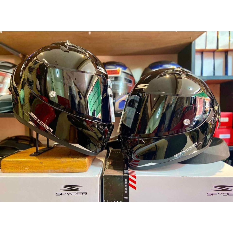 Spyder full-Face Dual Visor Helmet Rogue + (FREE clear visor) | Shopee ...