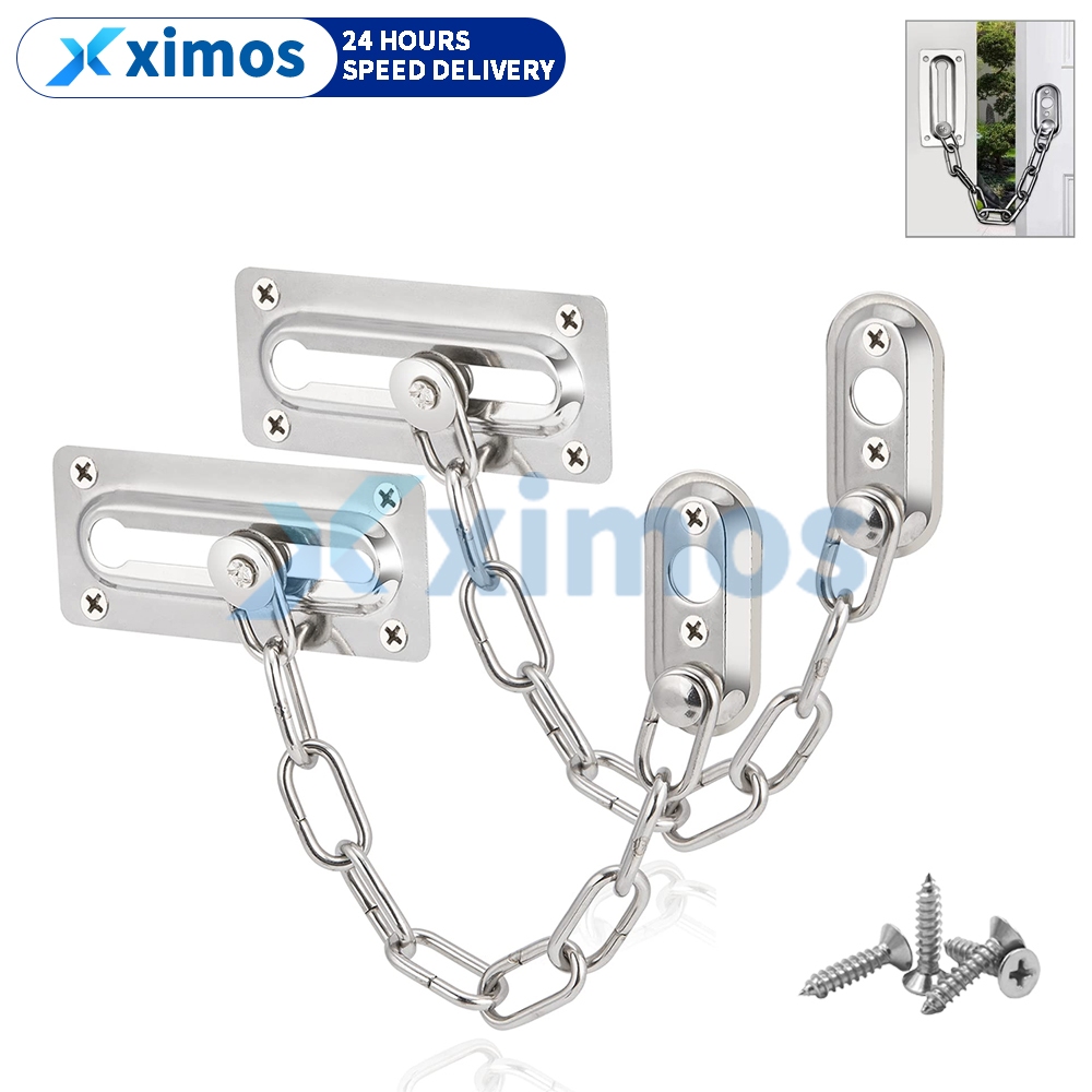4" Metal Safety Anti Theft Door Lock Chain Lock Security Door Chain ...