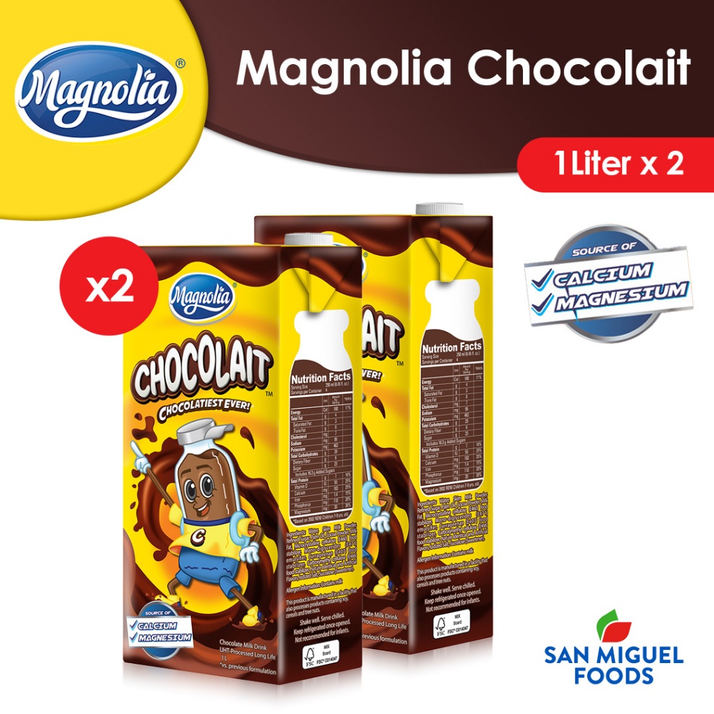 MAGNOLIA Chocolait 1L Chocolate Flavored Milk Drink, Source of Calcium ...