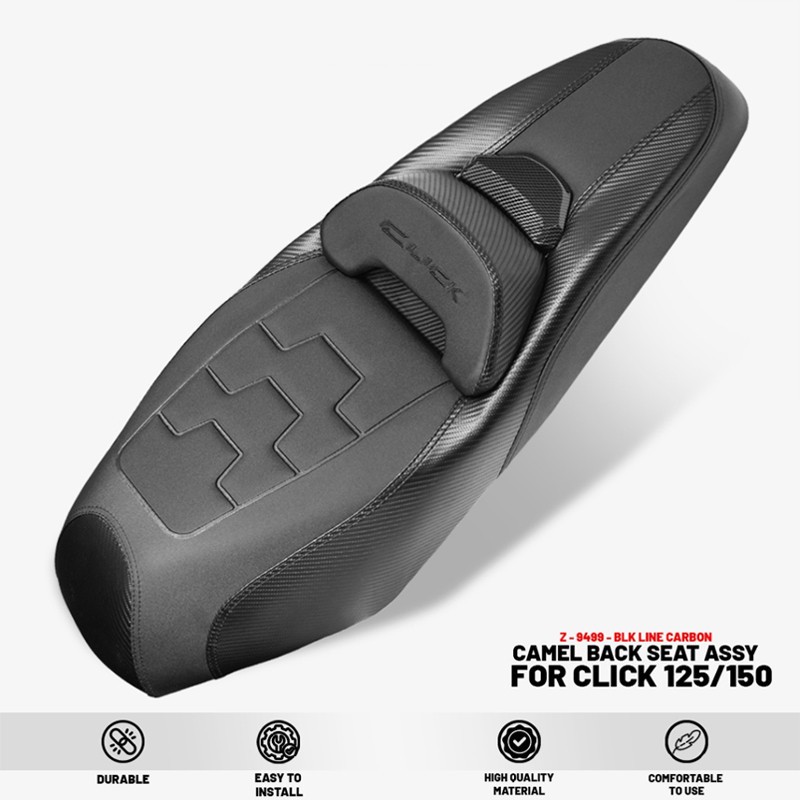 Honda Click V2/V3 Carbon Camel Back Seat Cover Assy With Embroid Deluxe ...