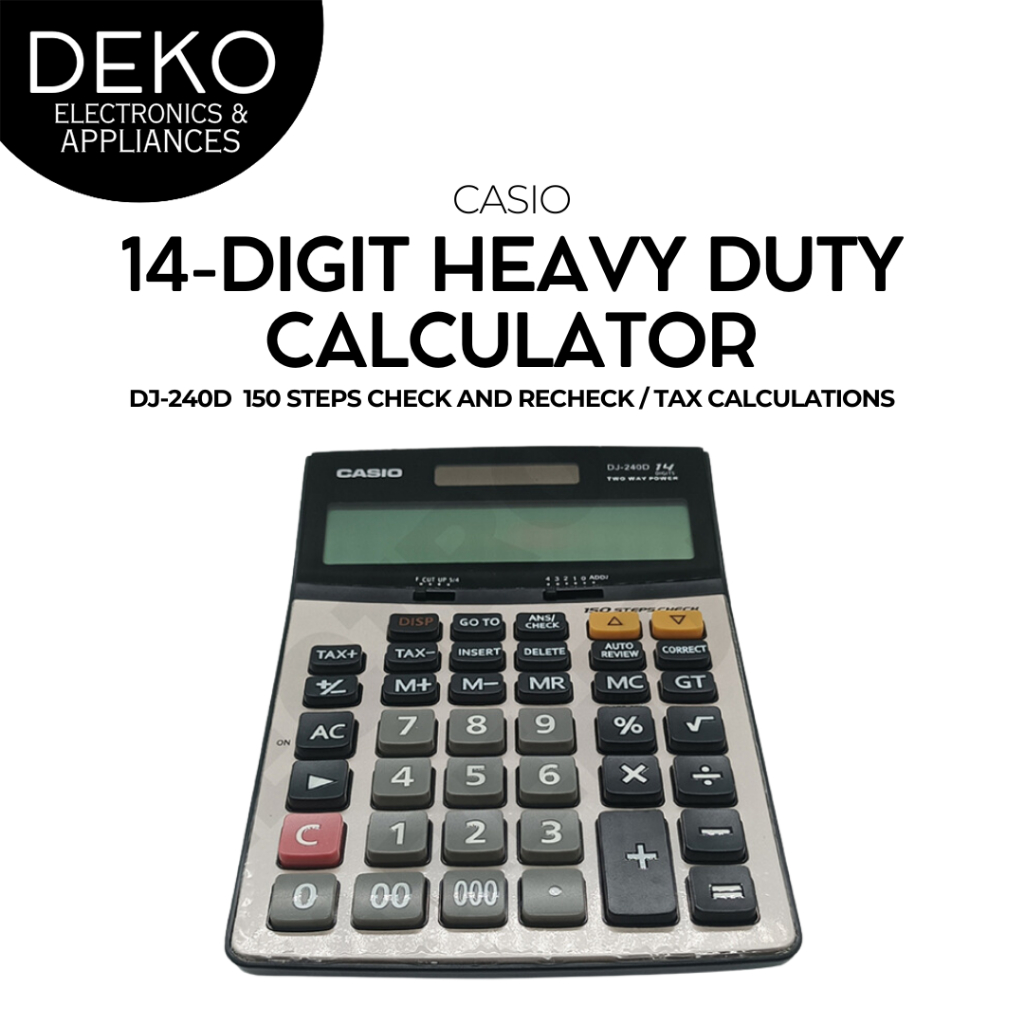 CASIO DJ-240D 14-Digit Electronic Calculator with 150 Steps Check ...