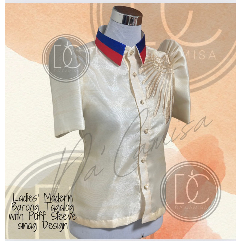 MODERN LADIES’ BARONG TAGALOG FILIPIAÑIANA/IMELDA SLEEVE WITH SINAG ...