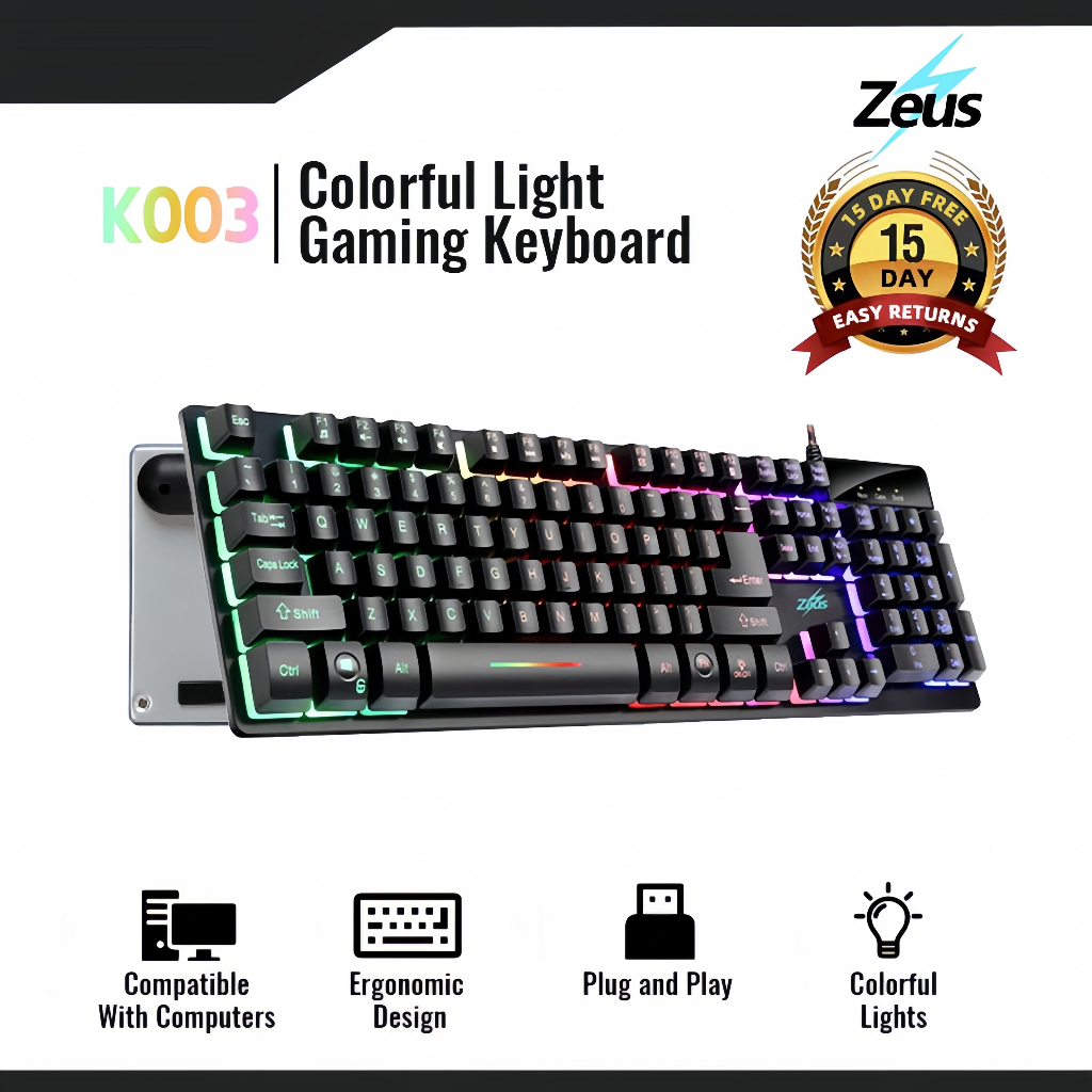 Zeus K003 ( Darth Vader ) Real RGB Mechanical Feel-Like Gaming Keyboard ...