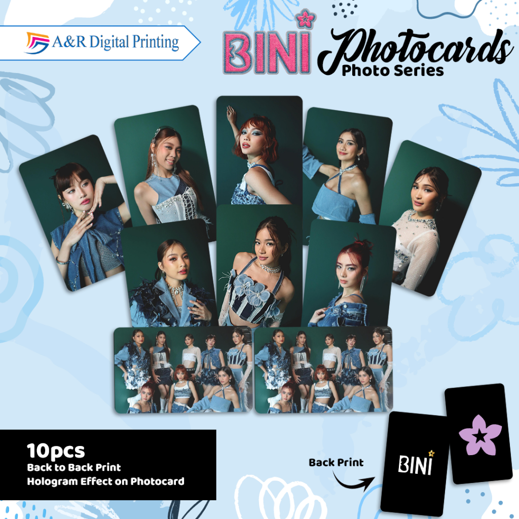 BINI Photocard Photo Series 10pcs Back to Back Print Laminated Blooms ...