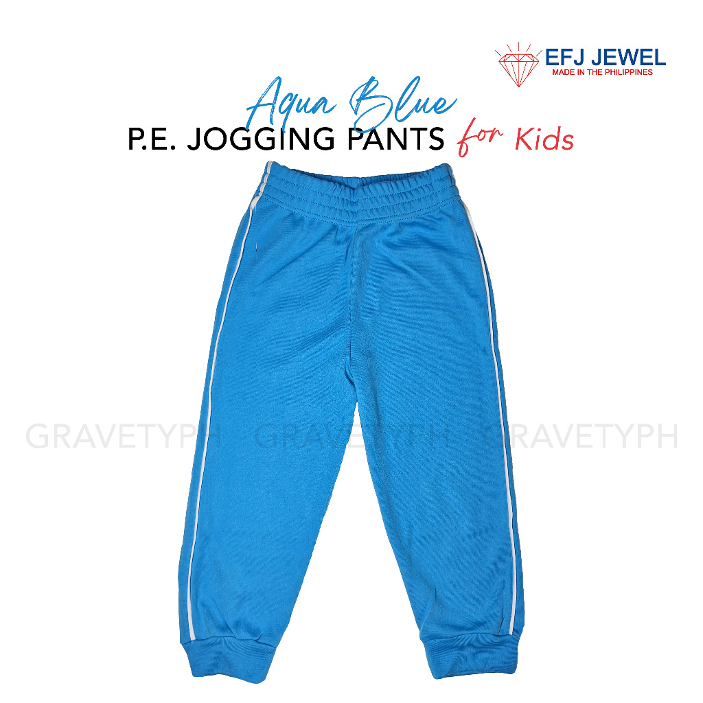 AQUA BLUE Jogging pants / P.E. Pants for KIDS - EFJ JEWEL Brand ...