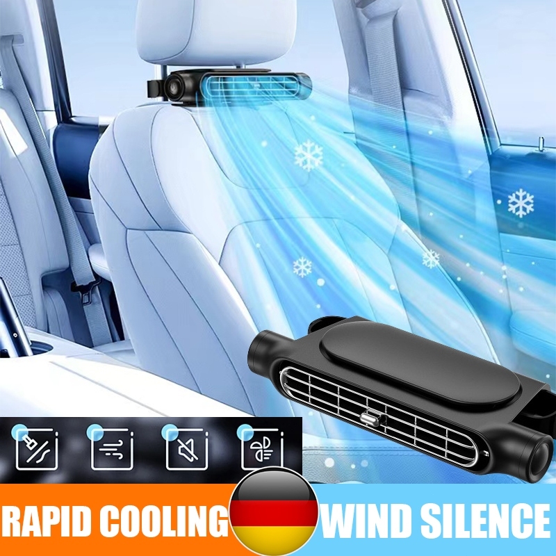Car Back Seat Fan Adjustable Quiet Fan with 3 Speeds Car Cooling Fans ...