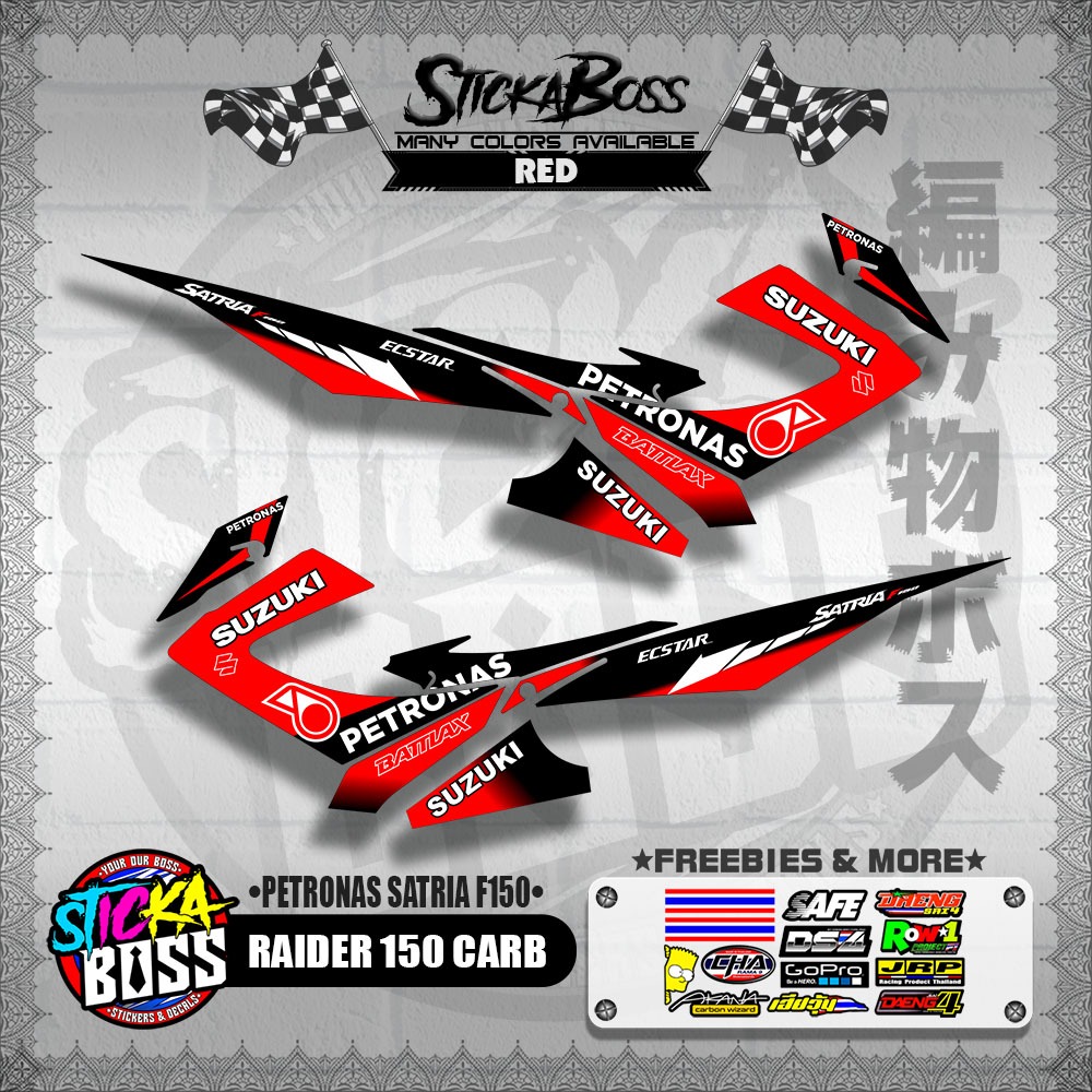 STICKER DECALS for RAIDER 150 CARB (RCCPESAF1) By STICKABOSS (SOFIE ...
