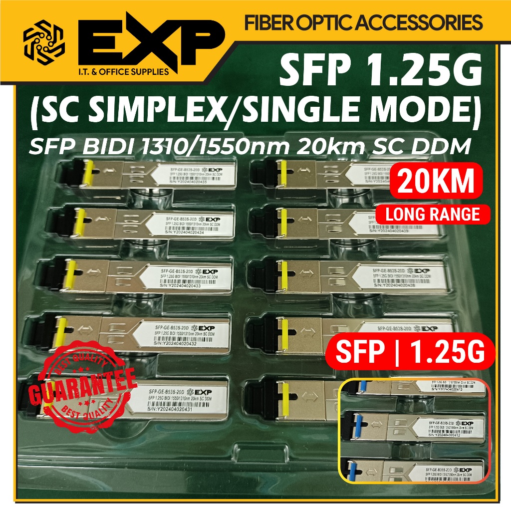 SFP 1.25G | BIDI (BI DIRECTIONAL) | SC SIMPLEX | SINGLE MODE | 20KM ...
