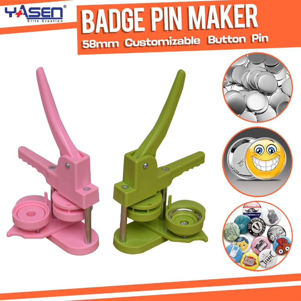 Badge Pin Maker Rotating Type 58mm Button Pin Machine | DIY Button Pin ...