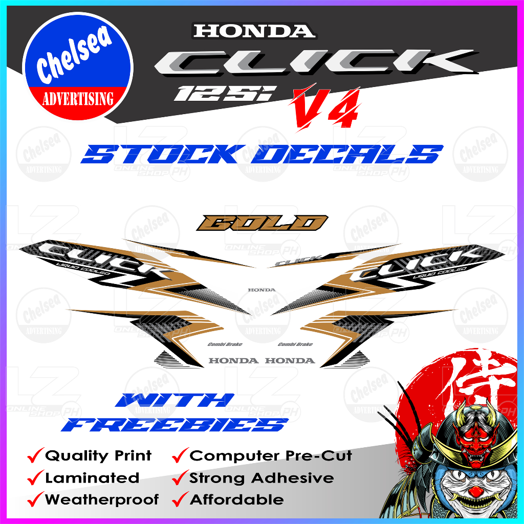 Honda Click 125i V4 Stock Decals / Stickers with freebies | Shopee ...