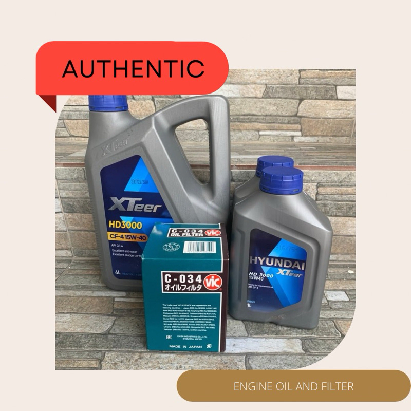(Change Oil Package) Hyundai Xteer 15W-50 + C-034 for Hyundai H100 ...