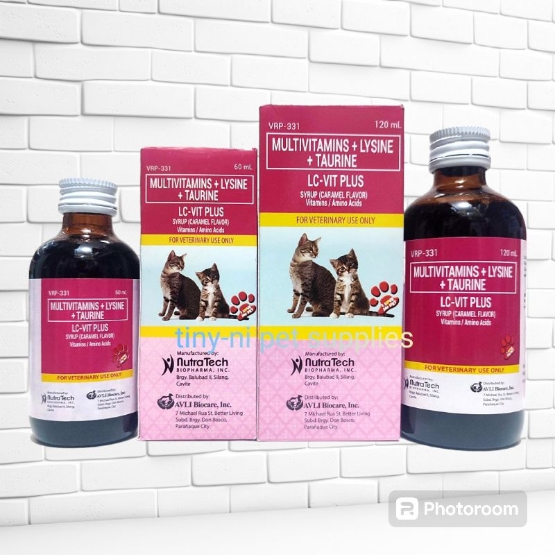 Lc Vit Plus Syrup for Pet Cat|60ml - 120ml Multivitamins+ Lysine+ ...