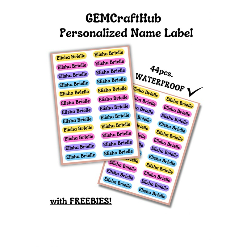 Waterproof Personalized Name Label Sticker 44pcs | Shopee Philippines