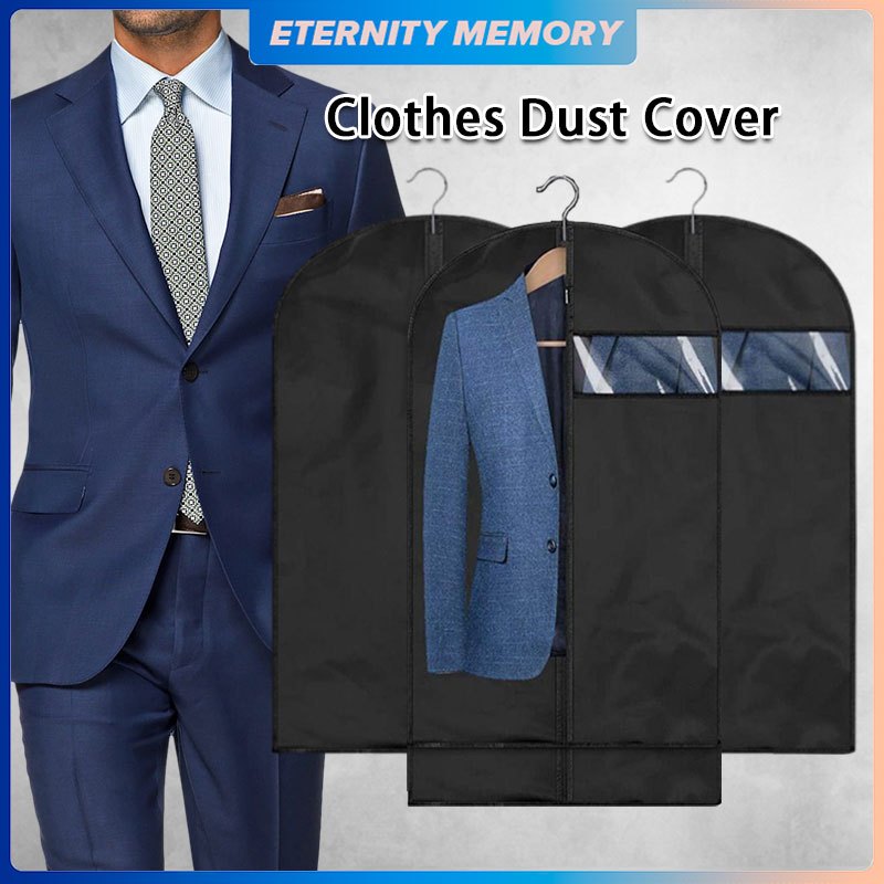 Black Suit Dust Cover Bag Garment Formal Dress Storage Zip Bag Dust ...