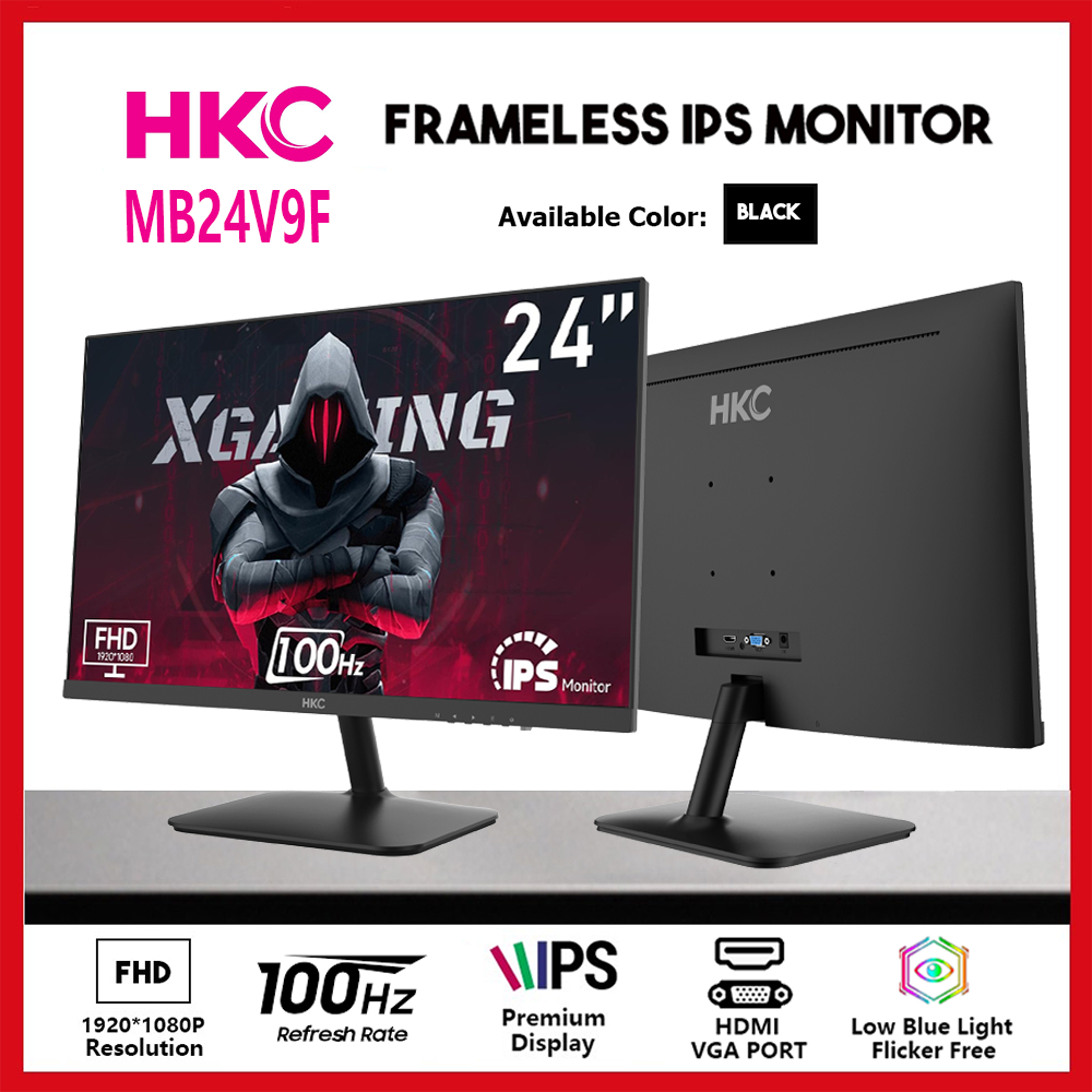 HKC 24”/27" IPS Monitor 100HZ FHD 1920*1080P Framless Flat Gaming ...