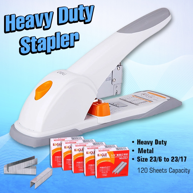 Stapler Heavy Duty 120 Sheets Book Binding Gun Tacker Large Stapler ...