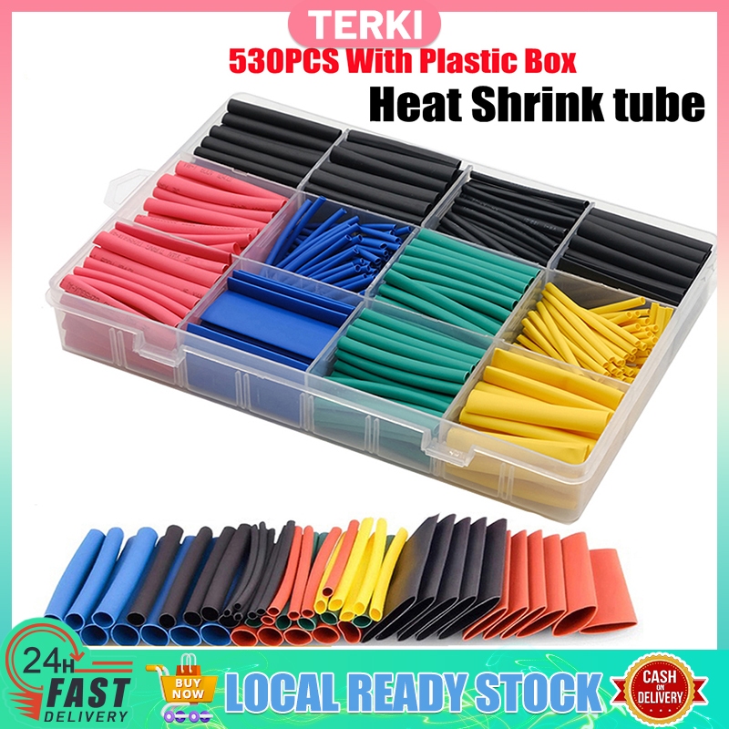 530pcs Heat Shrink Tubing Electrical Wire Cable Wrap Assortment ...