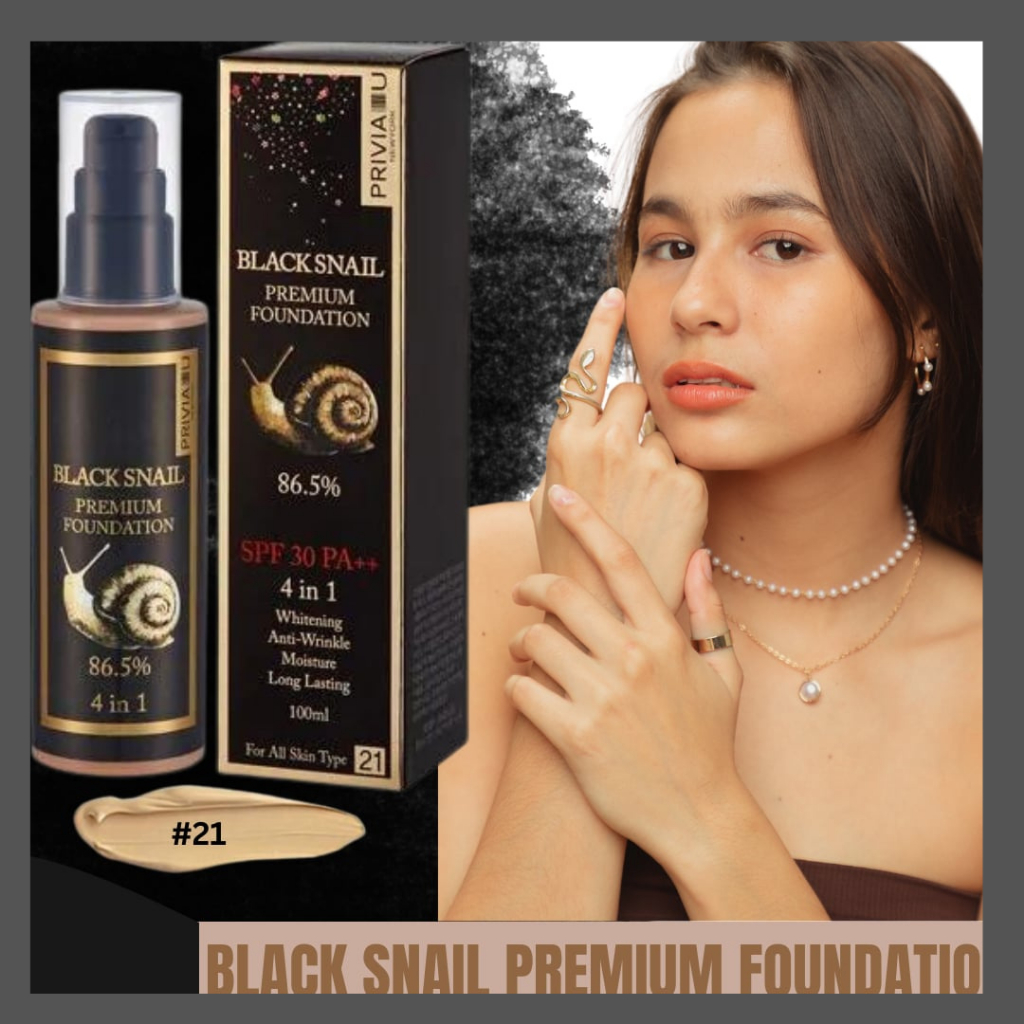 Black Snail Premium Foundation 86.5% SPF 30PA++ 4in1 Whitening Anti ...