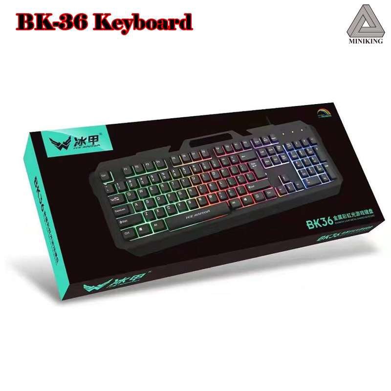 BK36 KEYBOARD ICE ARMOR RAINBOW LIGHT METAL GAMING KEYBOARD | Shopee ...