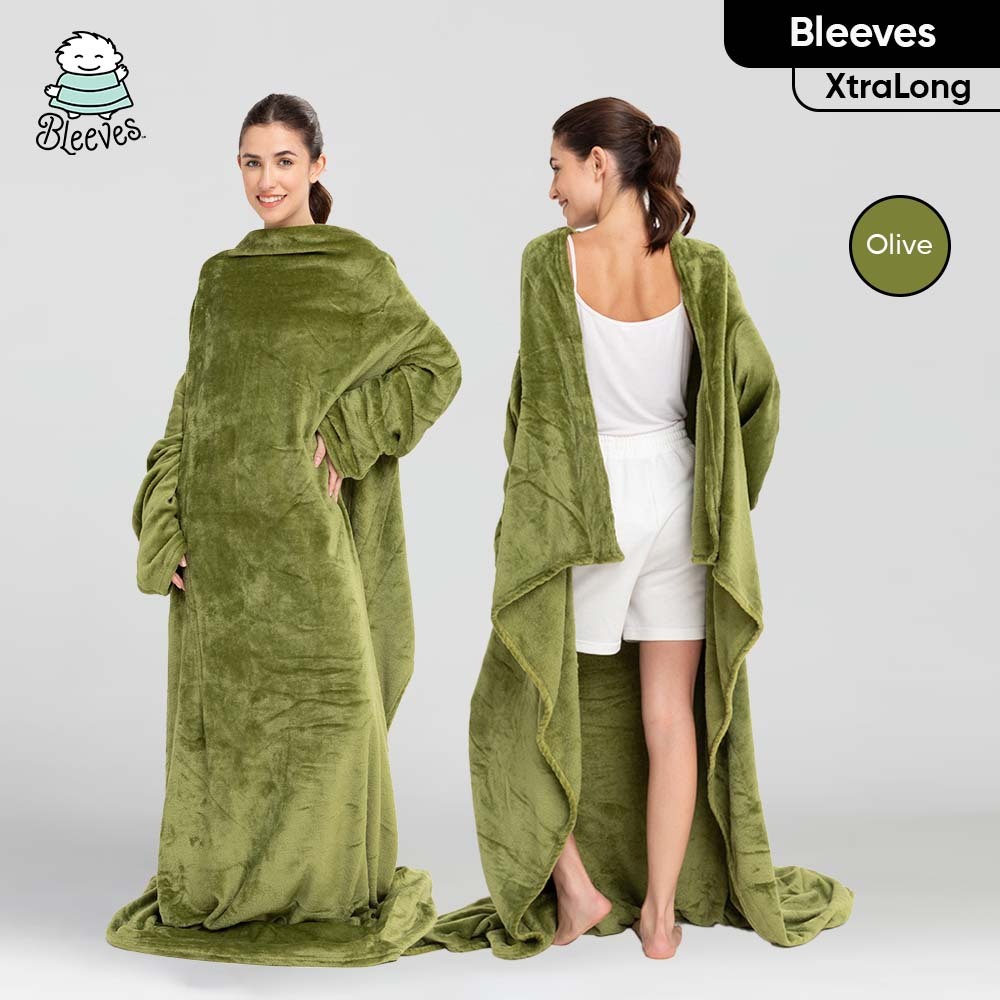 Bleeves® | Olive Bleeves XtraLong Wearable Blanket for Men and Women ...