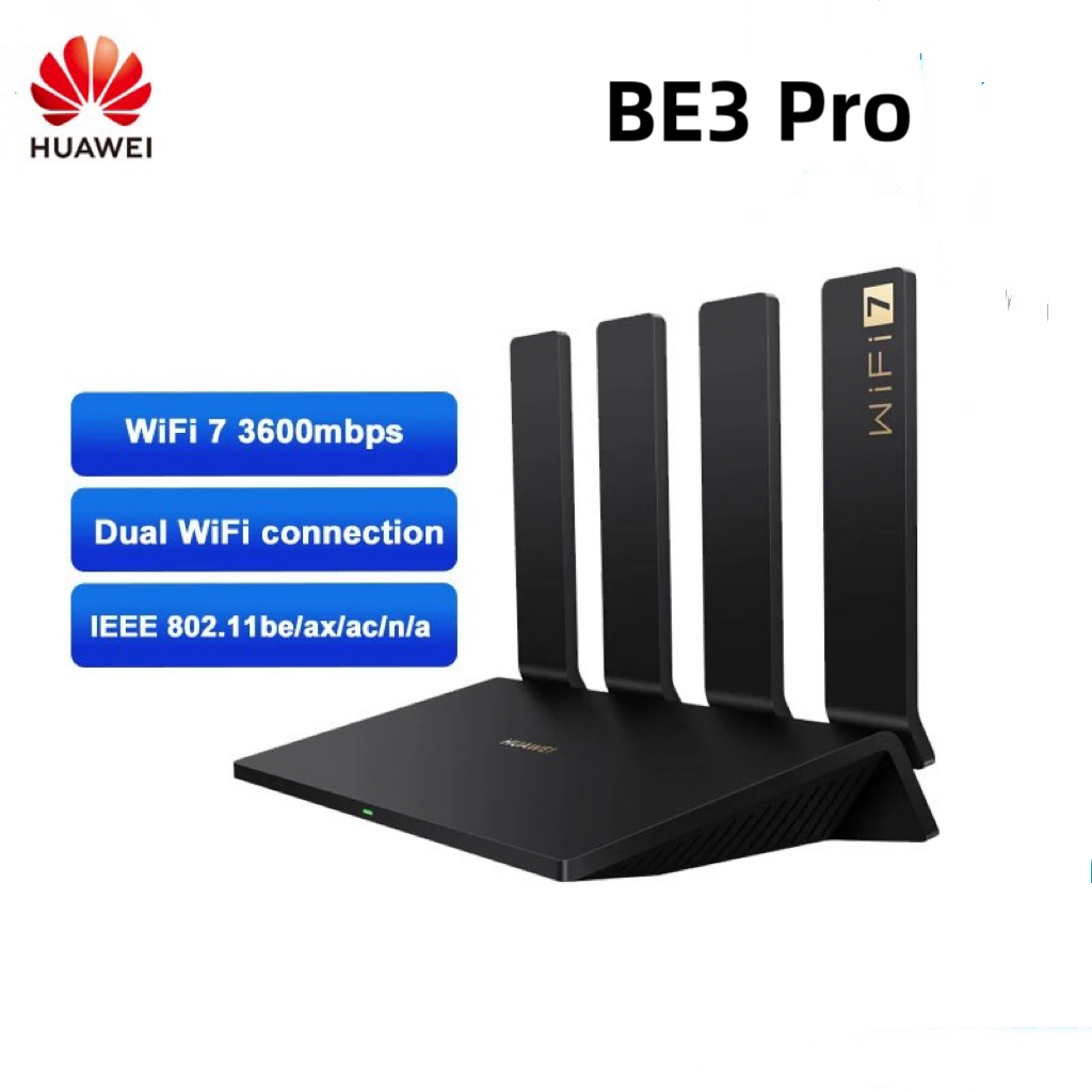 Huawei BE3 Pro Wireless Router Wi-Fi 7 Network Signal Repeater Quad Core 2.4GHz 5GHz Gigabi ...