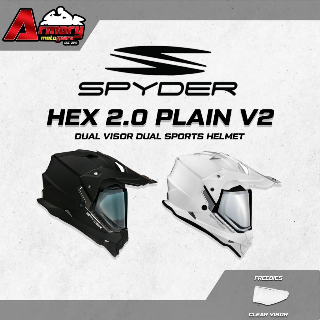 SPYDER HEX 2.0 PLAIN V2 DUAL VISORDUAL SPORT HELMET | Shopee Philippines