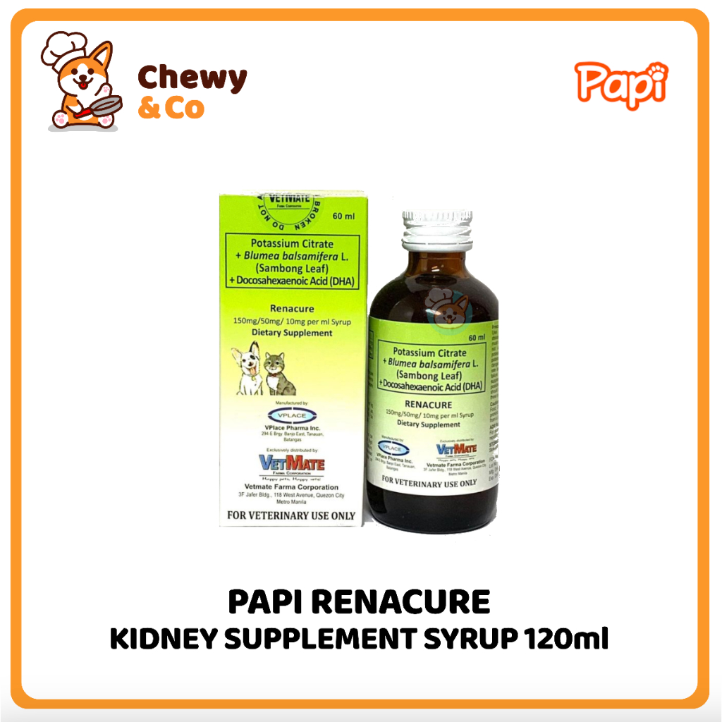 Papi Renacure Kidney Supplement for Dogs & Cats 60ml (Potassium Citrate ...
