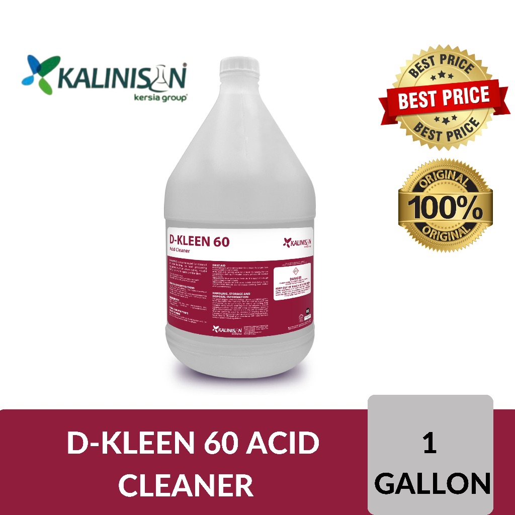 BEST PRICE Kalinisan D-Kleen 60 Acid Cleaner Descaler Delimer 1 Gallon ...