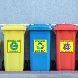 DSign Proper Waste Disposal Signage Vinyl Sticker 8 x 8" Inches, Sign ...