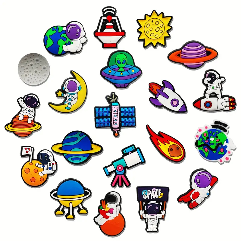 jibbitz crocs Cartoon Astronaut satellite Earth Jibbitz for crocs ...