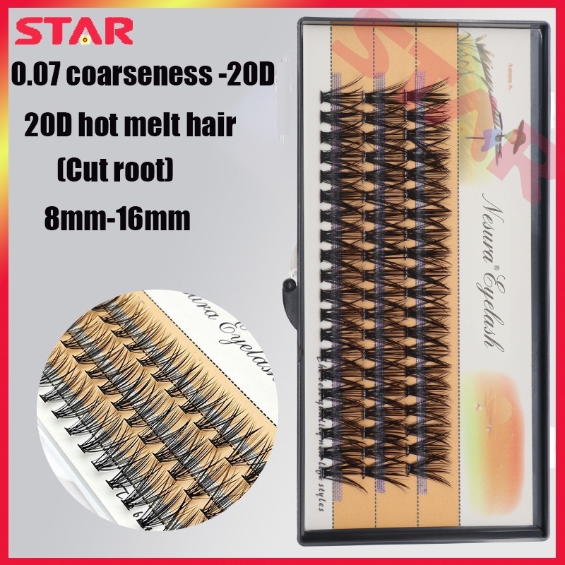 20D 30D 40D DIY Grafting Extension Lashes Nature False Eyelashes 60Pcs ...
