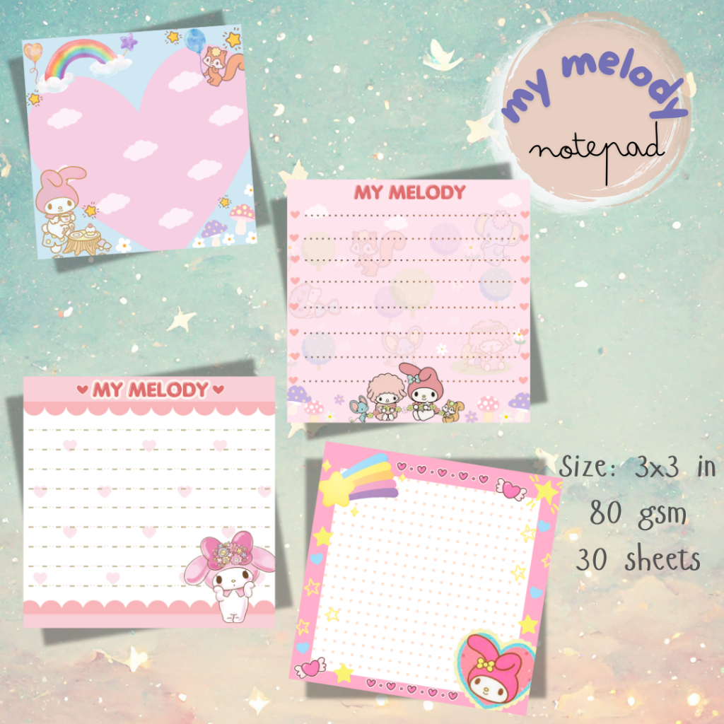 MY MELODY NOTE PAD MEMO PAD (non sticky) | Shopee Philippines