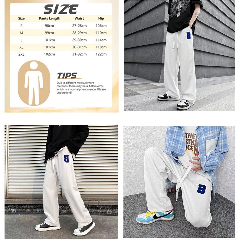 Slocks Pants Loose Straight Cut Pants Korean Sweatpant Wide Leg Baggy ...