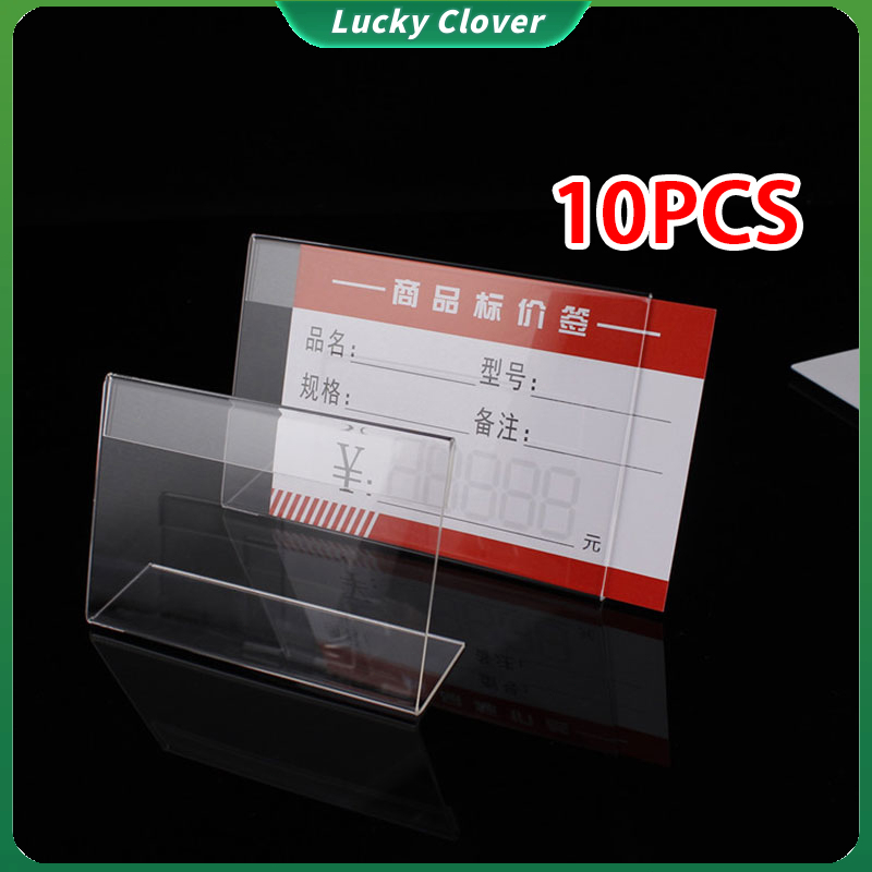 10Pcs Acrylic Display Stand Clear Desk Sign Label Display Holder Price ...