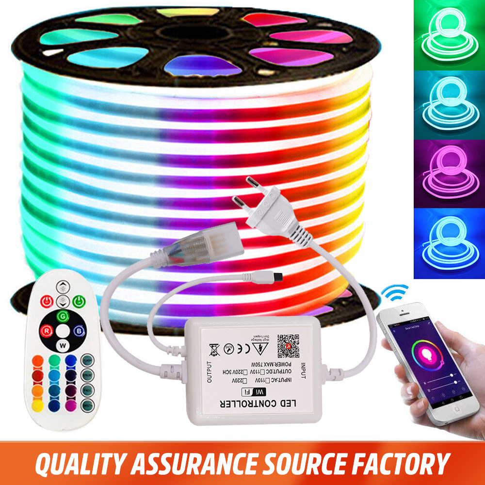 LED Strip Light Waterproof 220V RGB Remote control SMD 5050 Tape WIFi ...