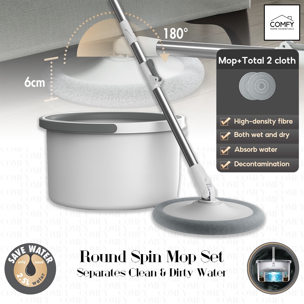 Floor Clean Round Spin Mop Sewage Separation Mop Magic 360 Rotation ...