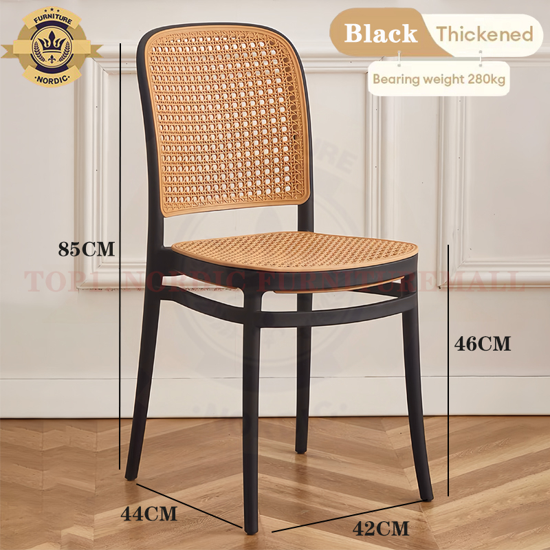 HOT DEALS Nordic Rattan Chair Vine Woven Plastic Chairs Home Chair ...